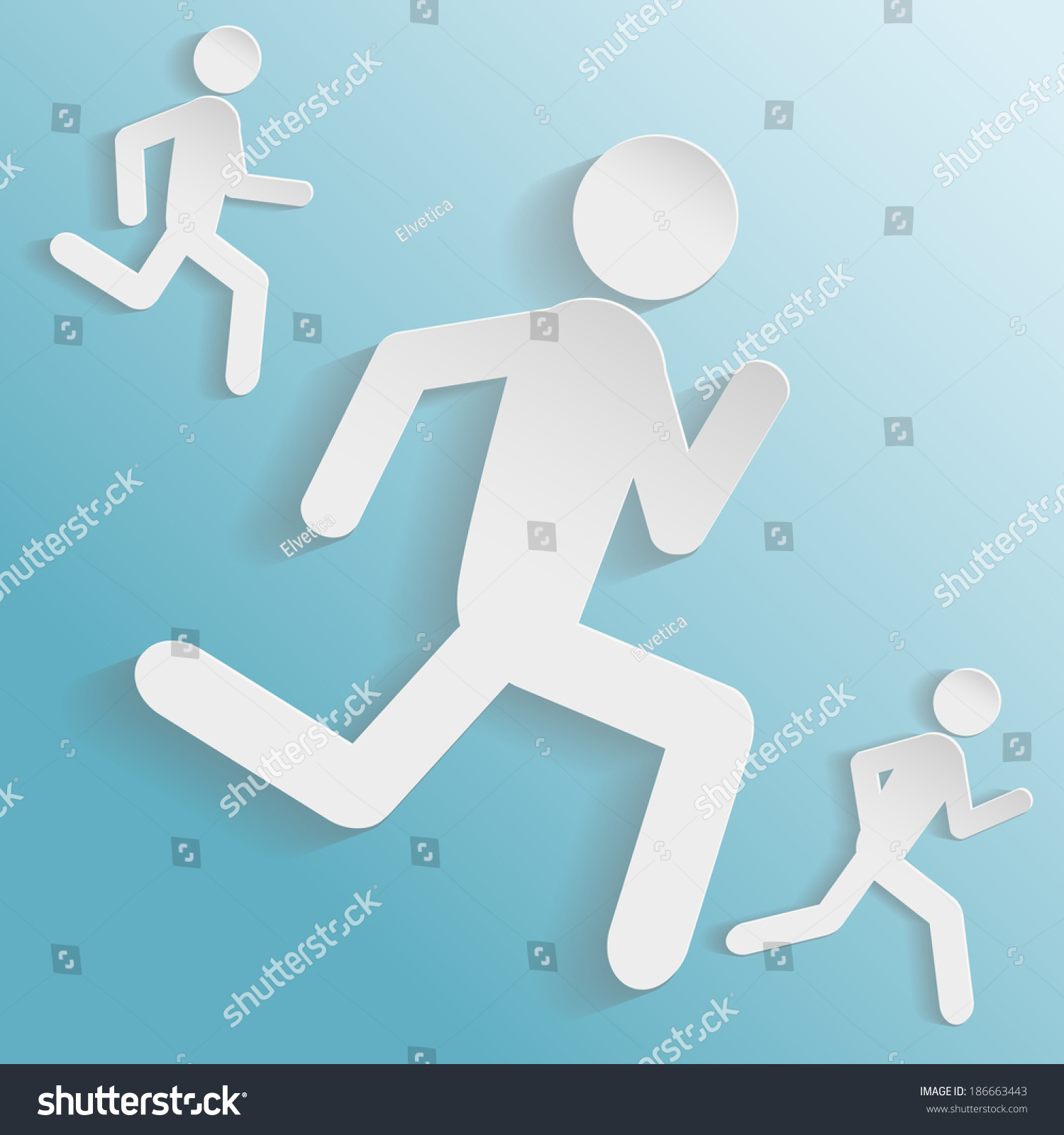 Paper Man Running Vector Illustration Stock Vector (Royalty Free ...