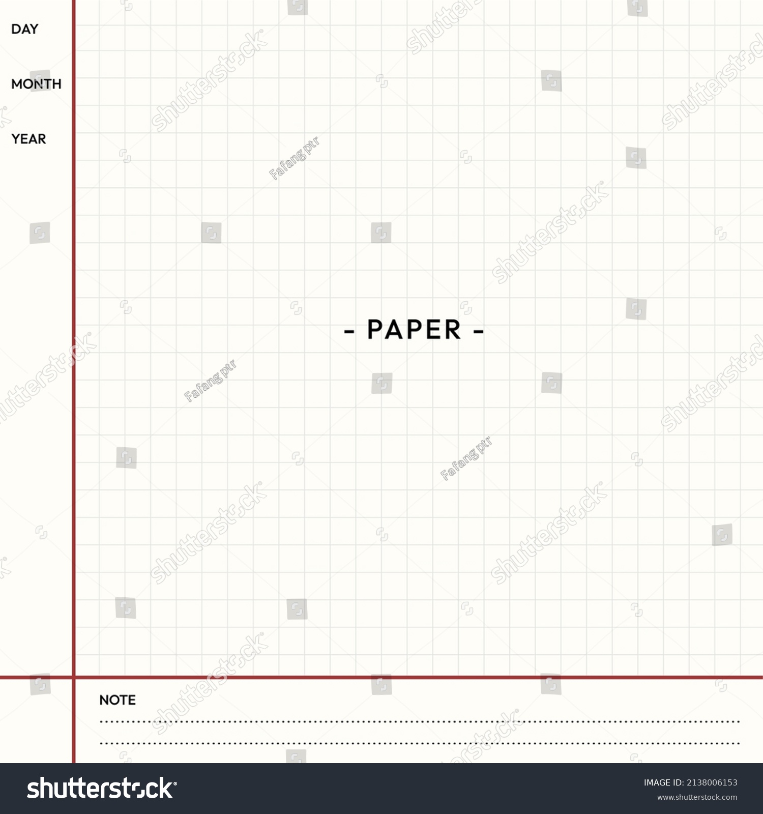 Paper Note Background Red Lines Stock Vector (Royalty Free) 2138006153 ...