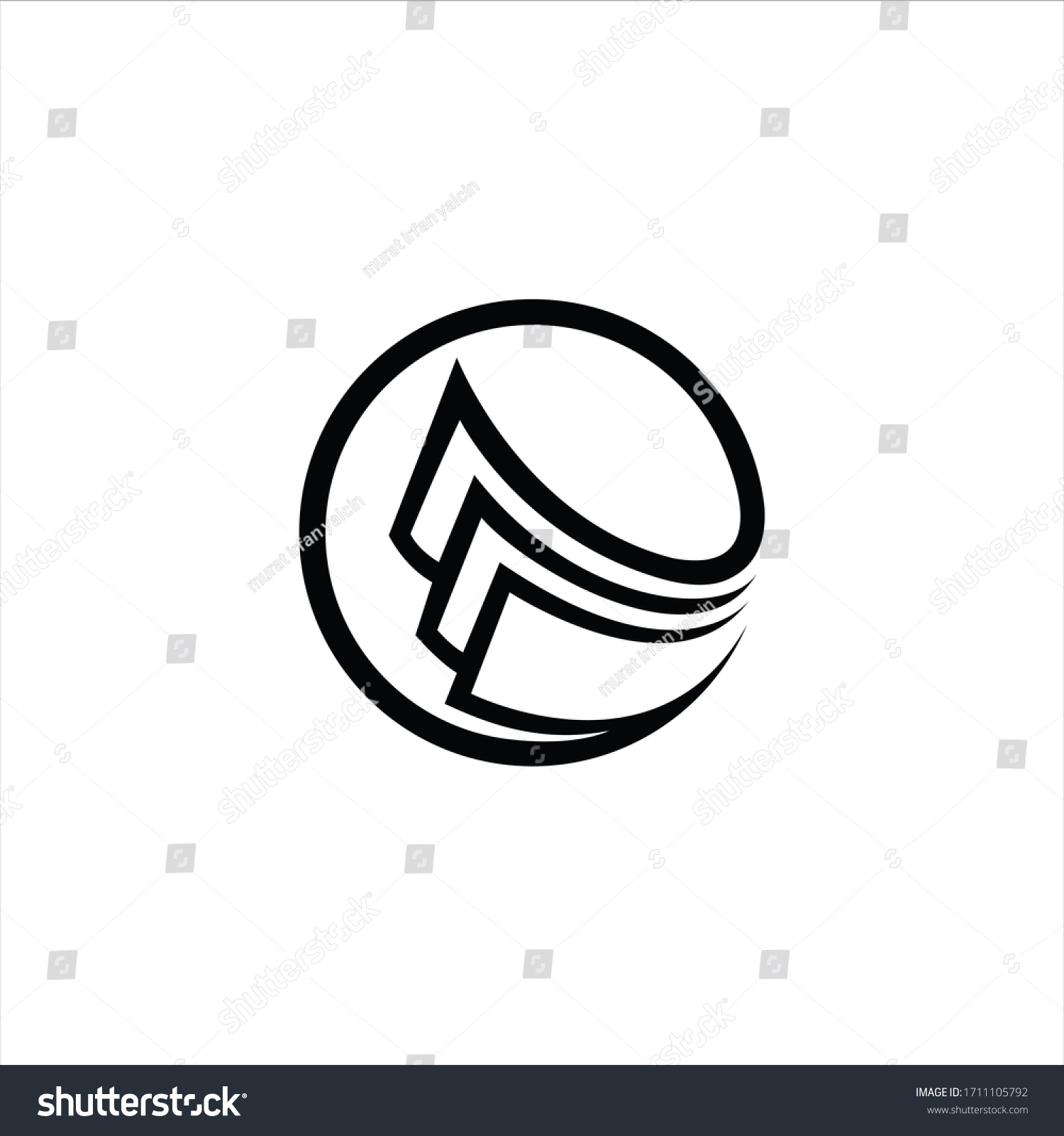 Paper Page View Vector Round Logo Stock Vector (Royalty Free) 1711105792