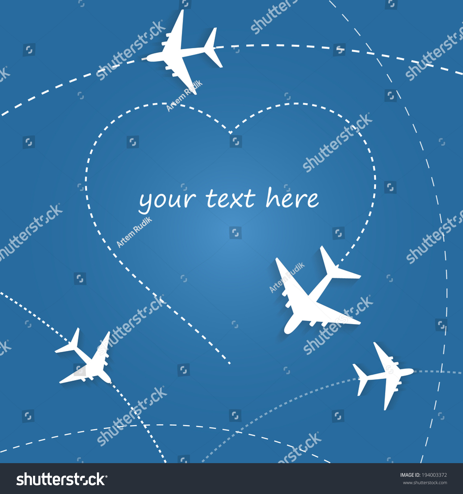 Paper Plane Drawing Heart Stock Vector (Royalty Free) 194003372