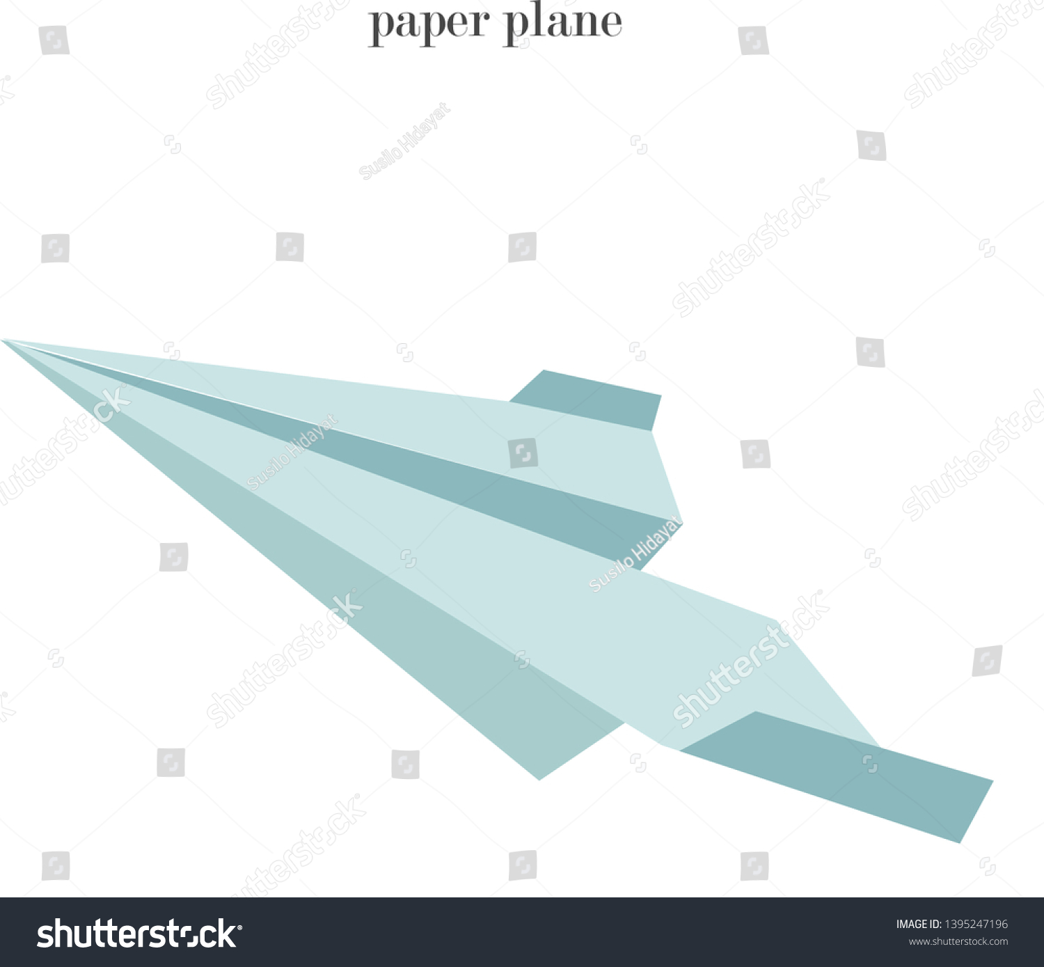 Paper Plane Template Blue Simple Stock Vector (Royalty Free) 1395247196