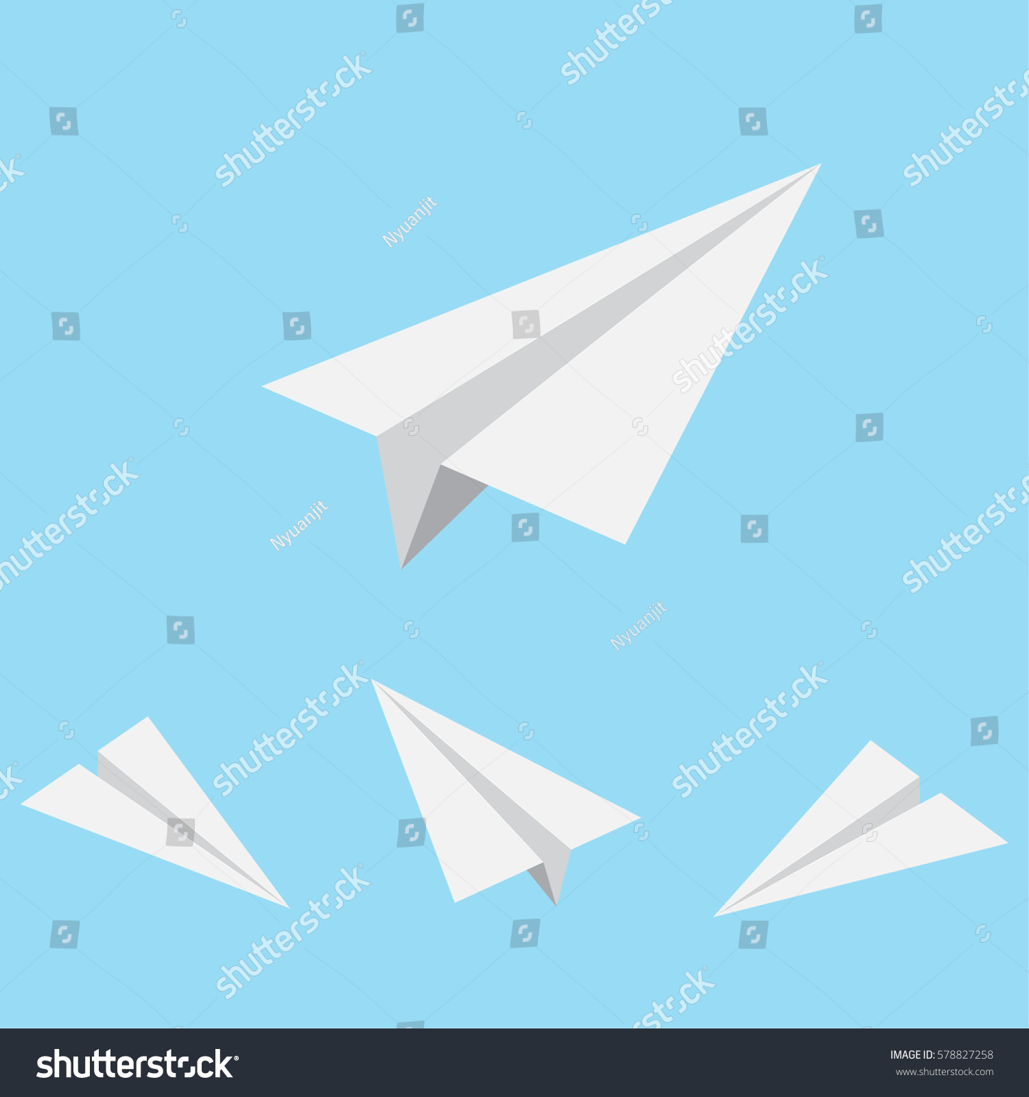 Paper Planes Background Stock Vector (Royalty Free) 578827258