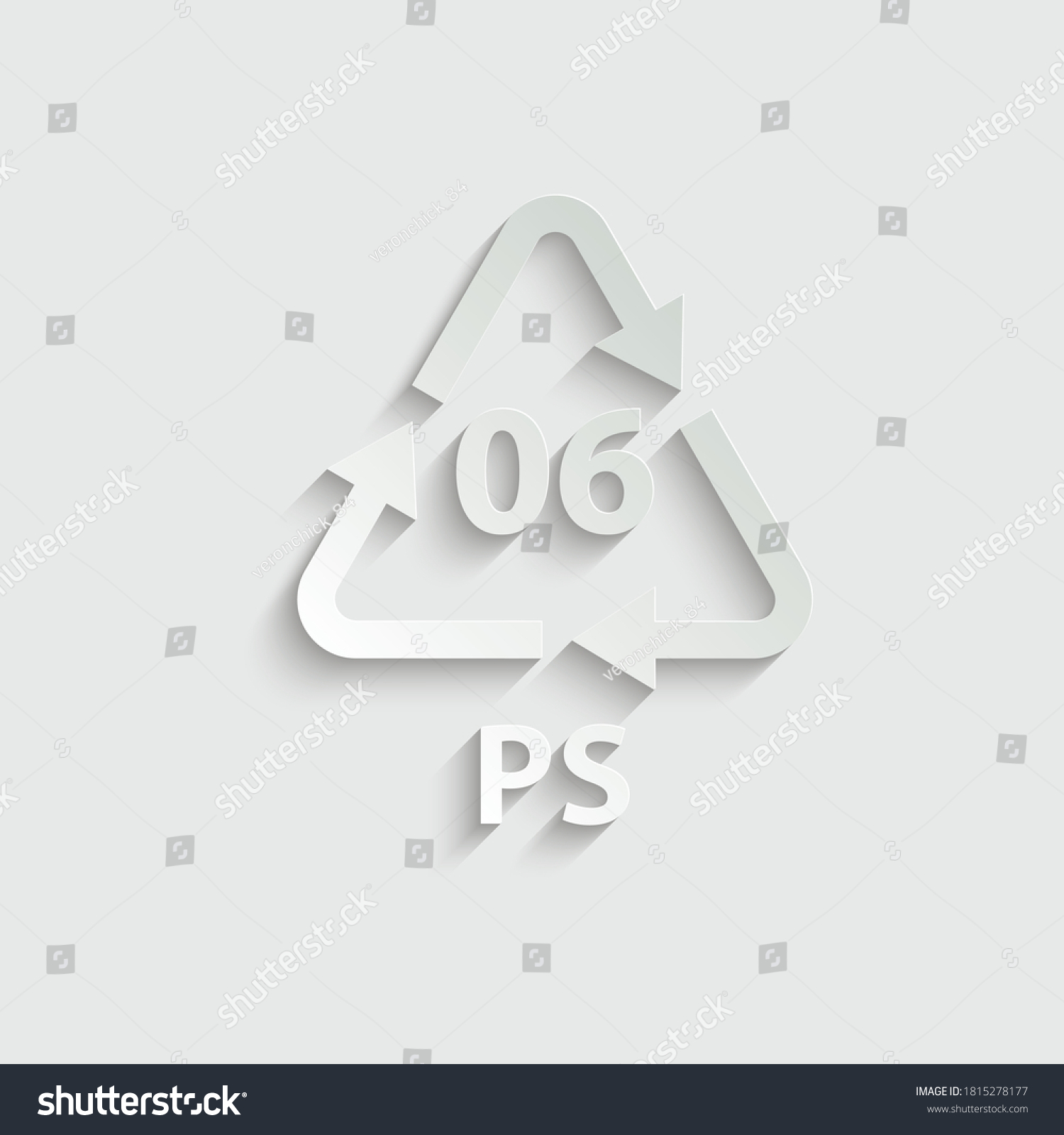 Paper Plastic Recycling Symbol Ps 6 Stock Vector (Royalty Free) 1815278177