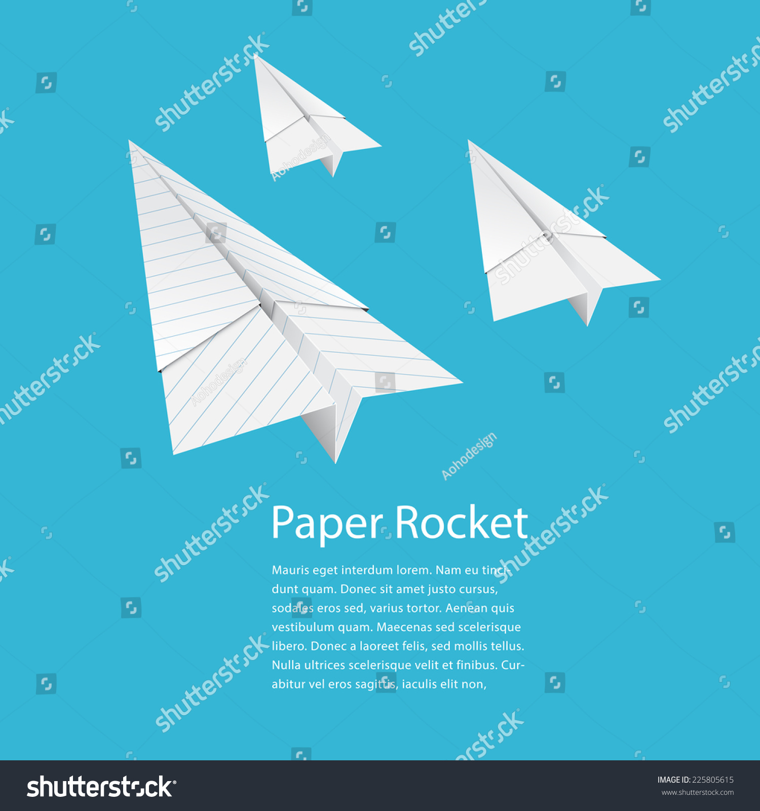 Paper Rockets Fold Vector Illustration Background Stock Vector ...