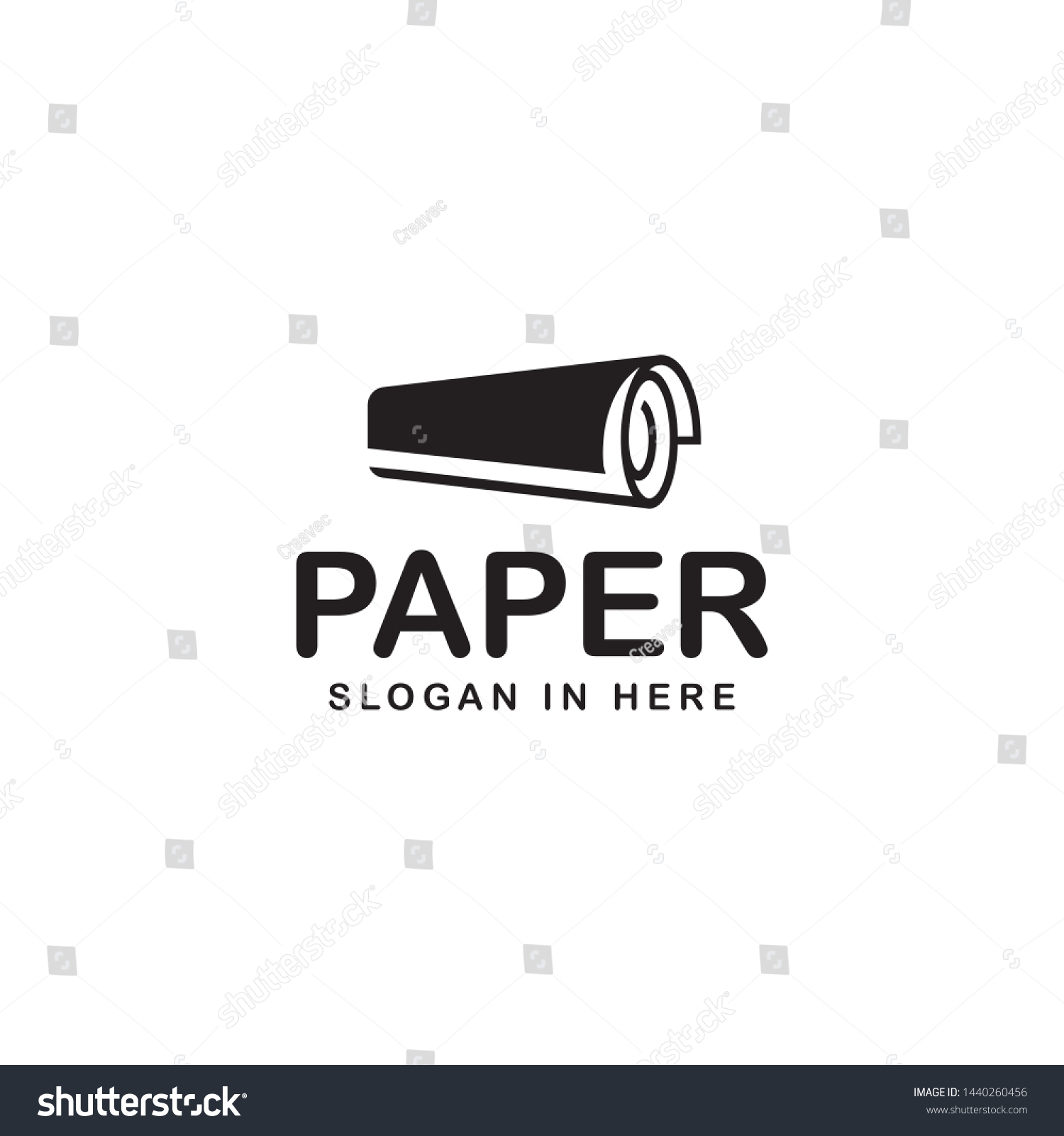 Paper Roll Logo Icon Template Stock Vector (Royalty Free) 1440260456 ...