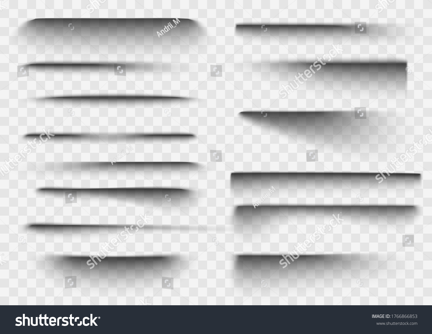 Paper Shadow Effect Realistic Transparent Overlay Stock Vector (Royalty ...