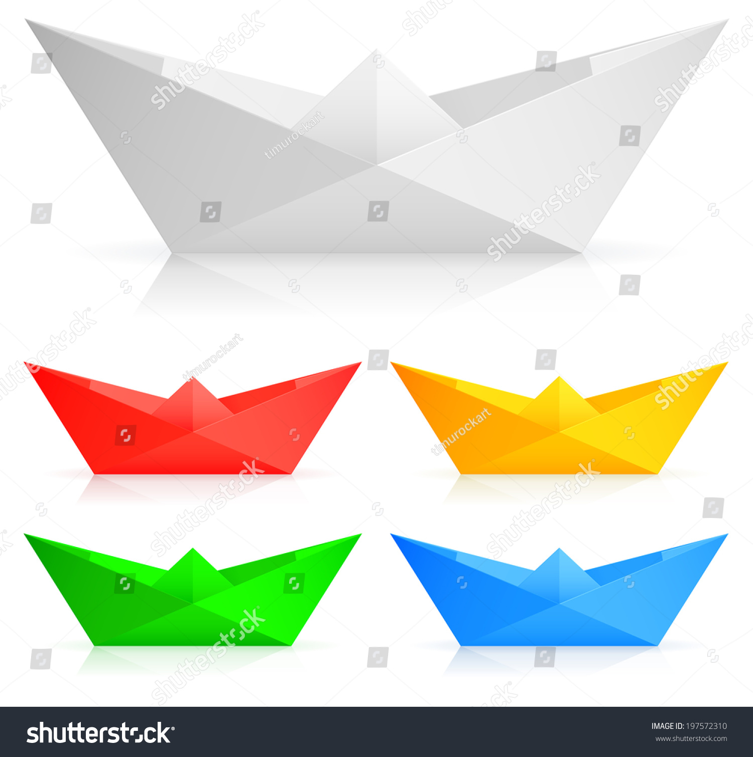 Paper Ships Stock Vector (Royalty Free) 197572310 | Shutterstock