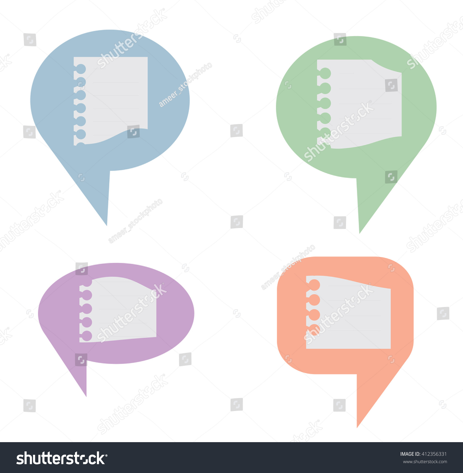 Paper Text Bubbles Clipart Stock Vector (Royalty Free) 412356331 ...