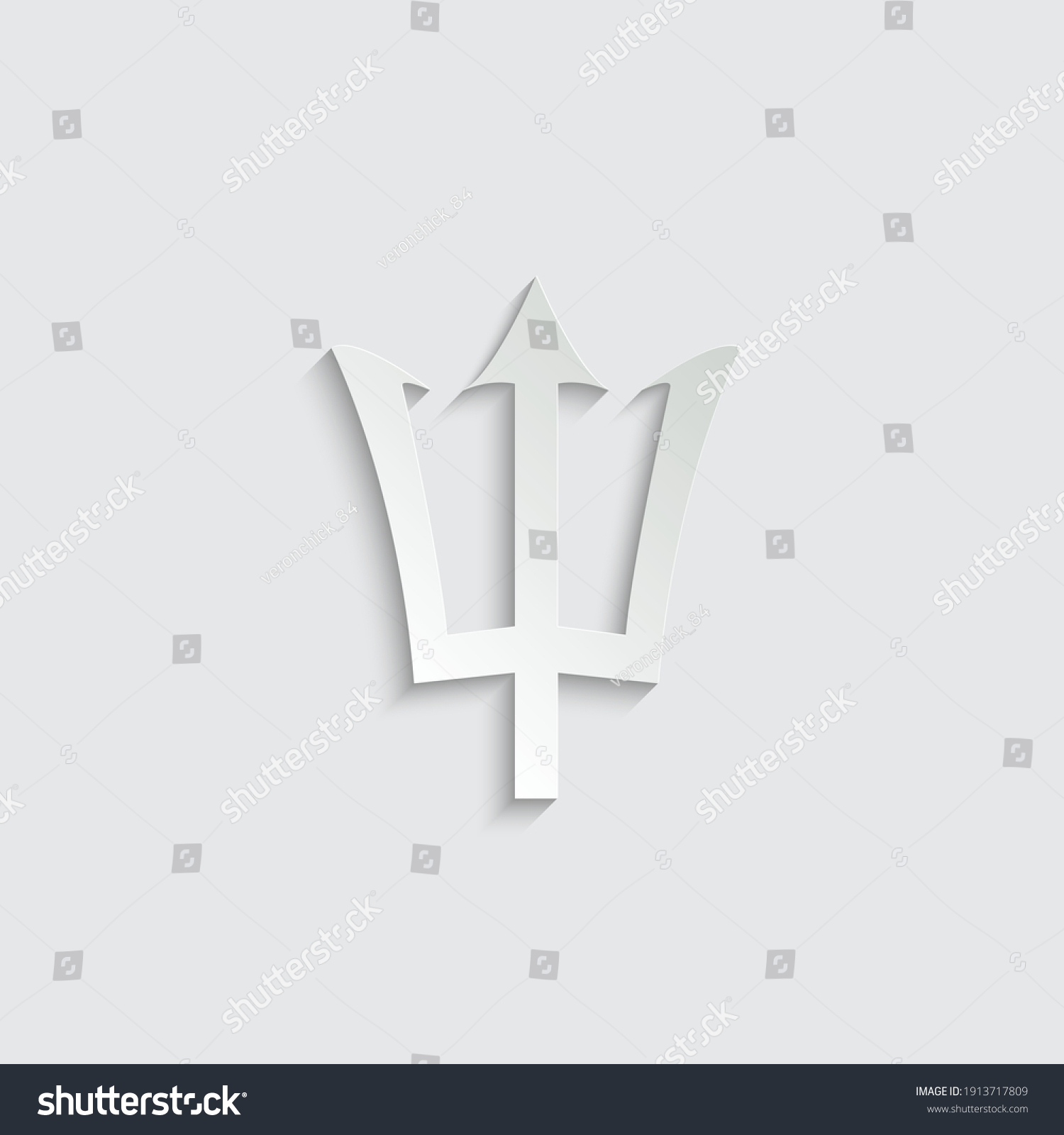 Paper Trident Icon Vector Black Stock Vector (Royalty Free) 1913717809 ...