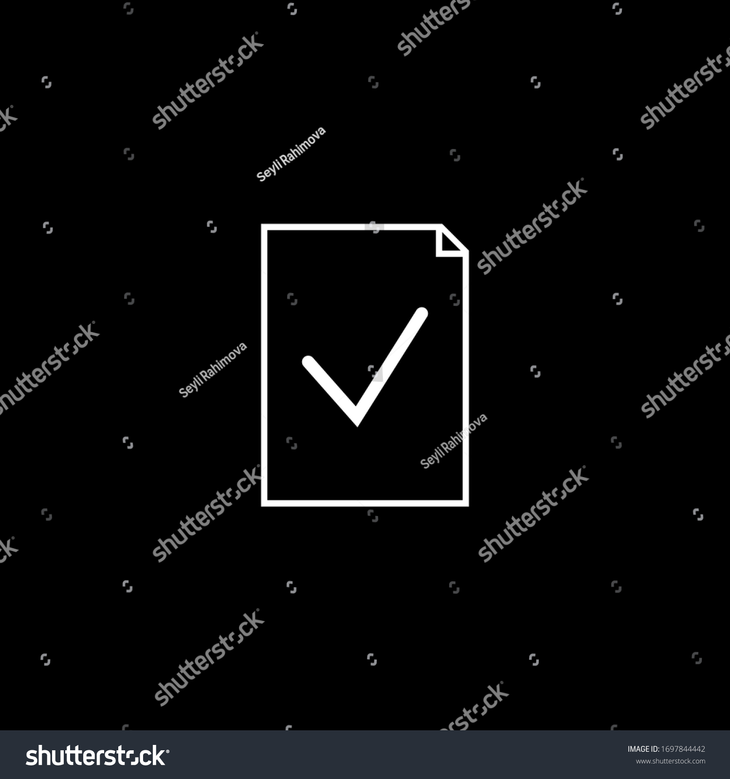 Paper Bent Corner Check Mark Stock Vector (Royalty Free) 1697844442