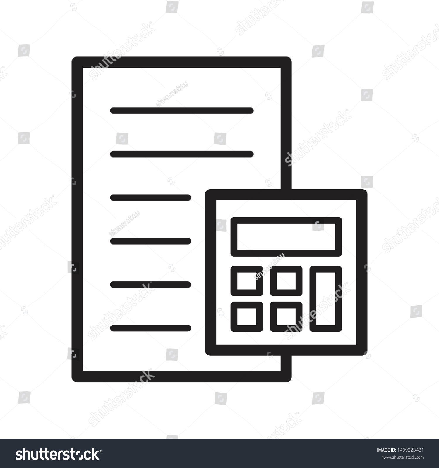 Paper Calculator Icon Vector Stock Vector (Royalty Free) 1409323481 ...