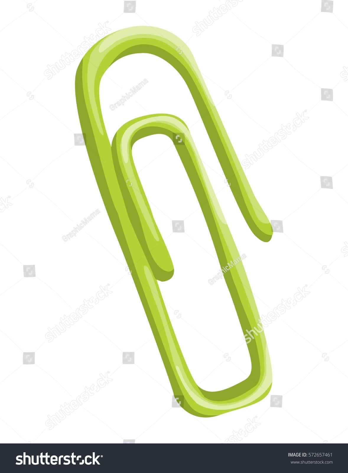 Paperclip Green Stock Vector (Royalty Free) 572657461