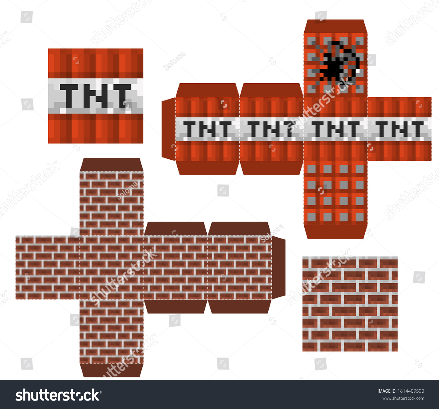 Minecraft Paper Template Tnt Minecraft Tnt Block Papercraft 59 Off