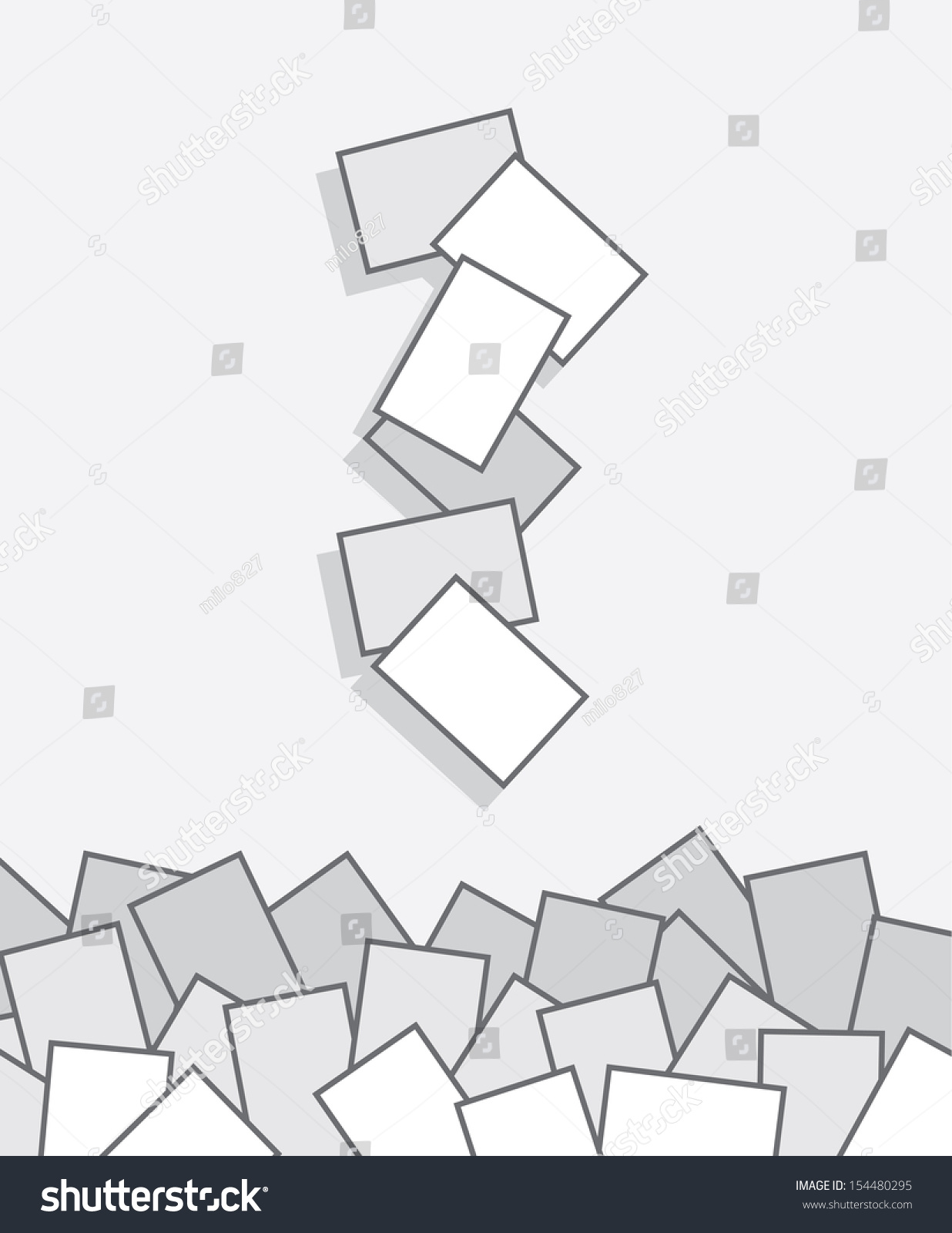 Papers Falling Into Large Pile Stock Vector (Royalty Free) 154480295 ...