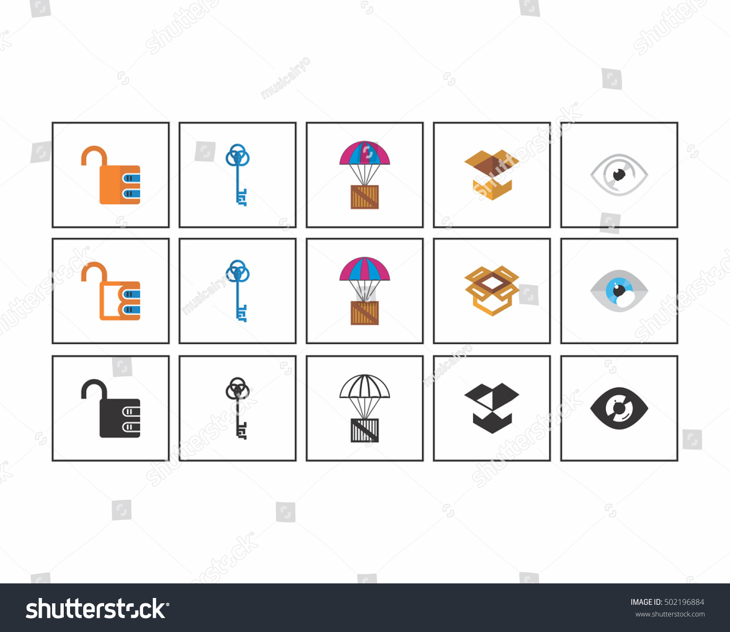 Parachute Eye Lock Key Image Vector Stock Vector (Royalty Free ...