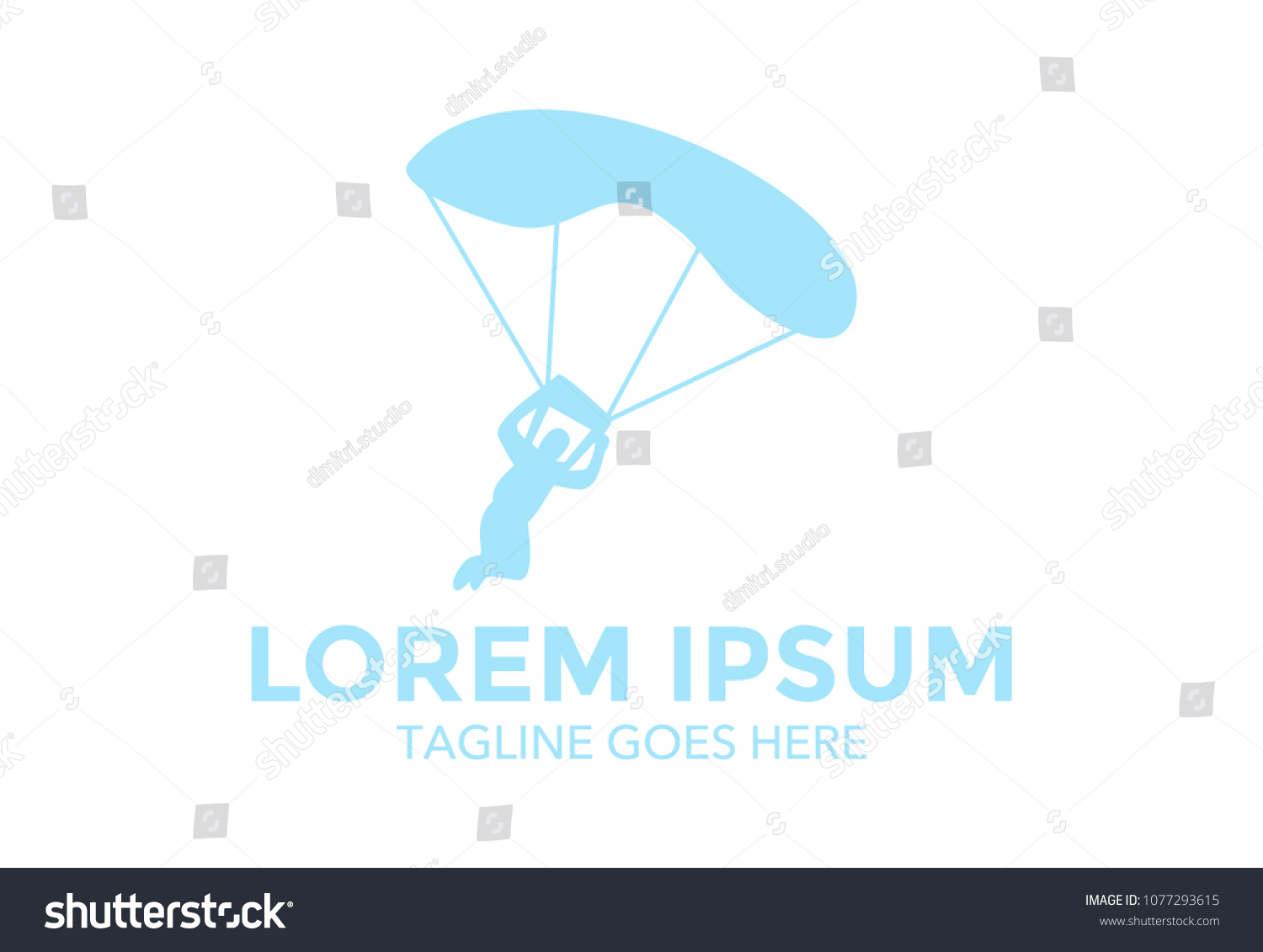 Parachuting Skydiving Logo Vector Illustration: vetor stock (livre de ...