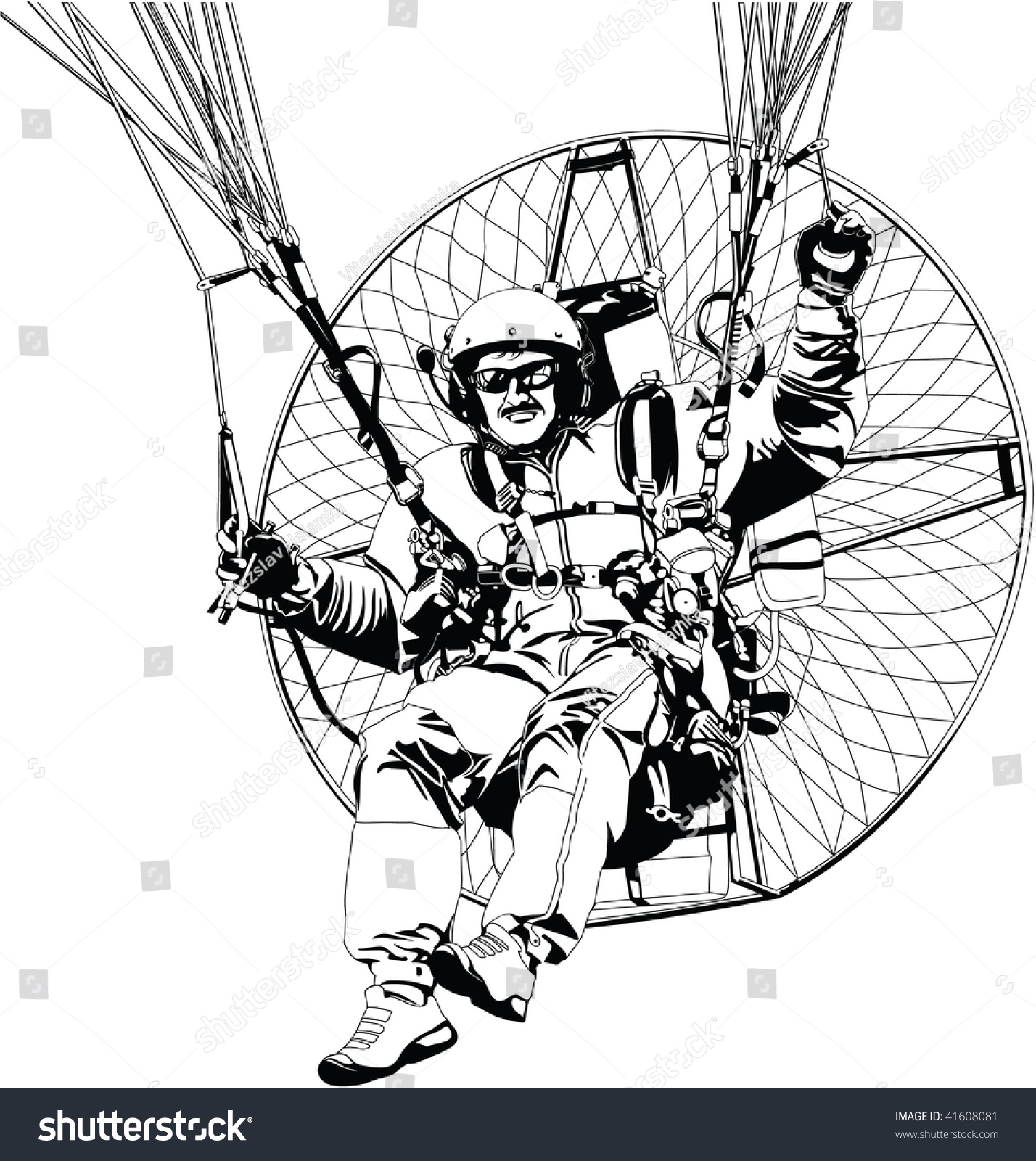 Paragliding Stock Vector 41608081 - Shutterstock