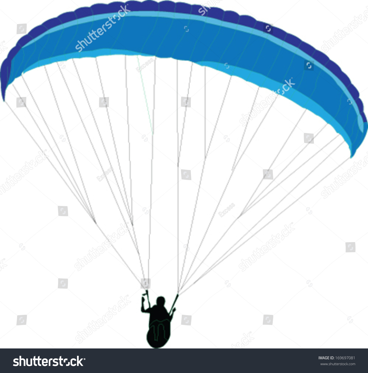 Paragliding Vector Stock Vector (Royalty Free) 169697081