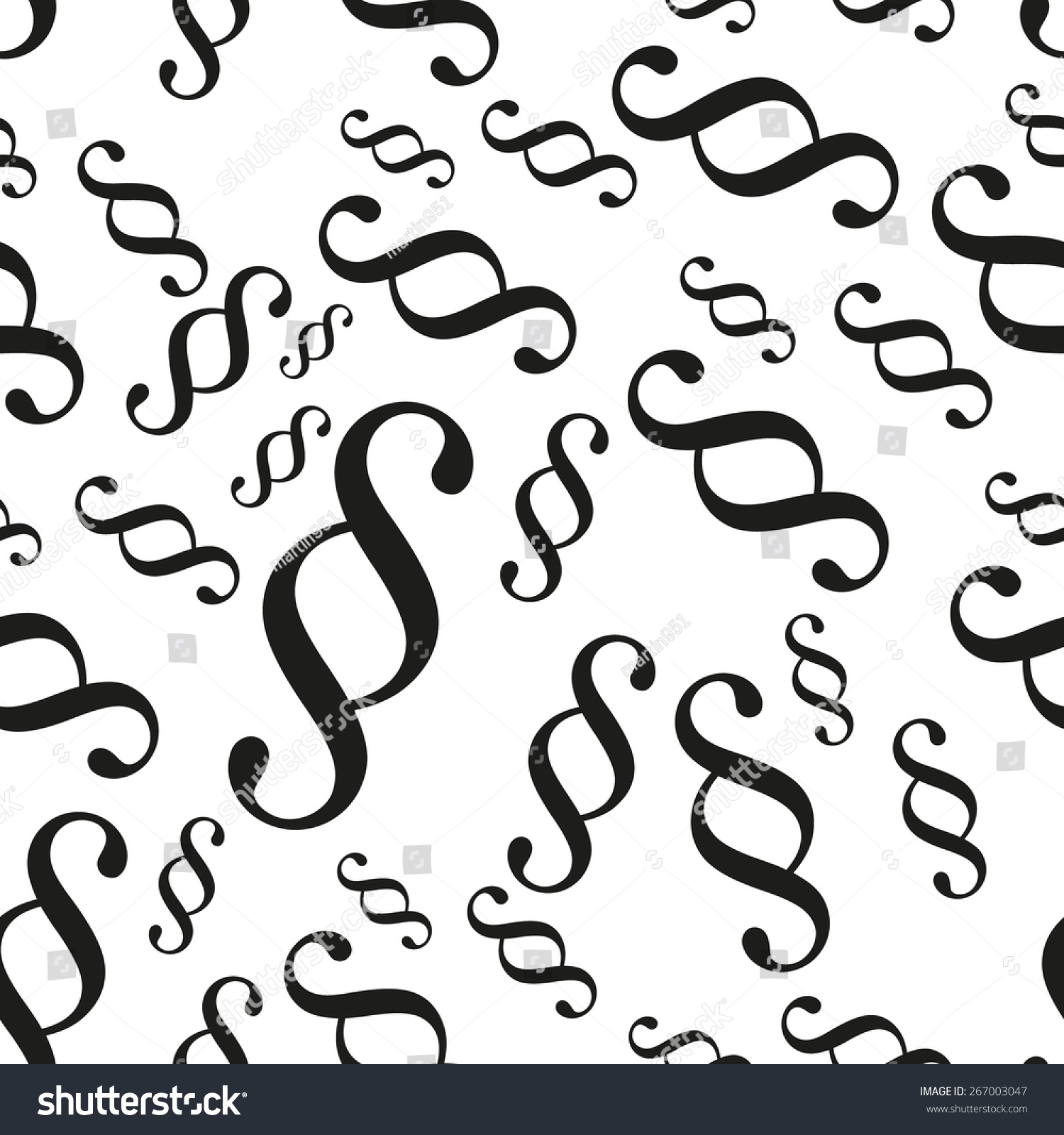 Paragraph Black Symbols Seamless Vector Pattern: vector de stock (libre ...