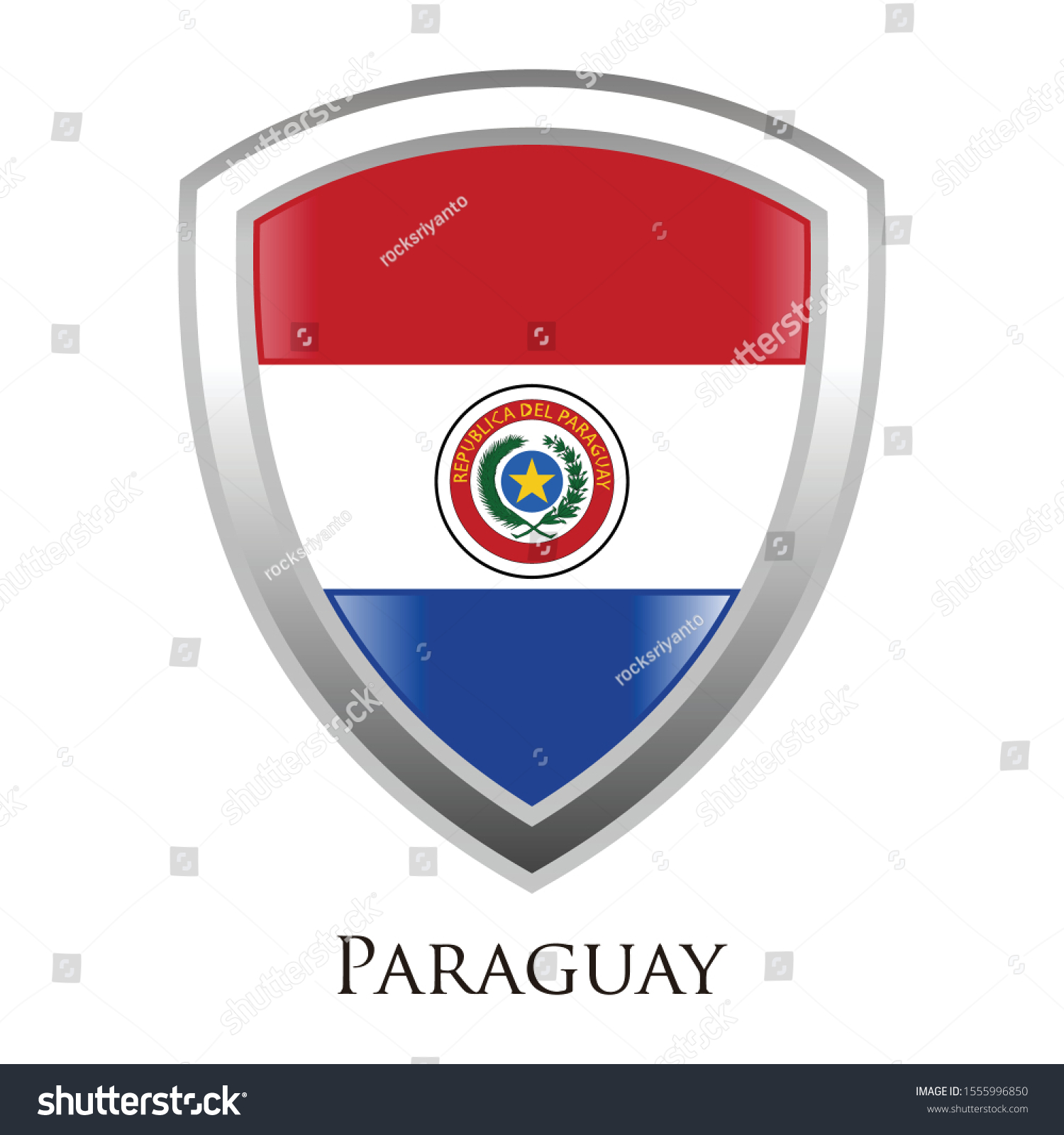 Paraguay Flag Shield Logo Icon Vector Stock Vector (Royalty Free ...