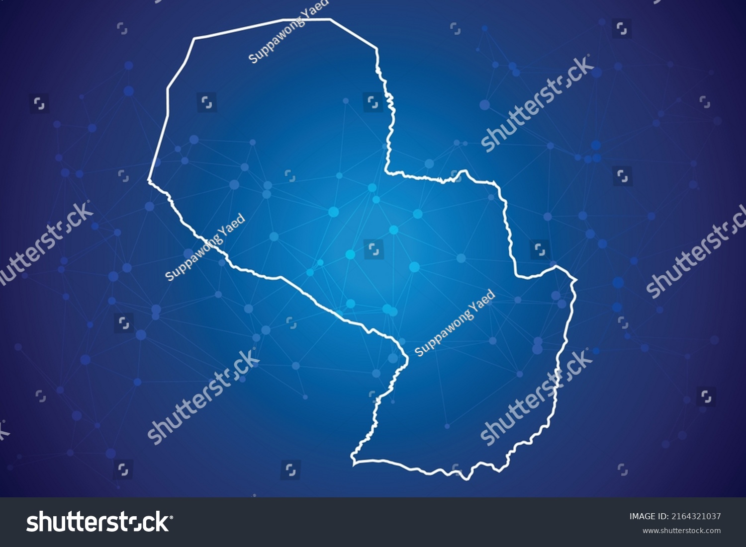 Paraguay Map Technology Network Connection Background Stock Vector ...