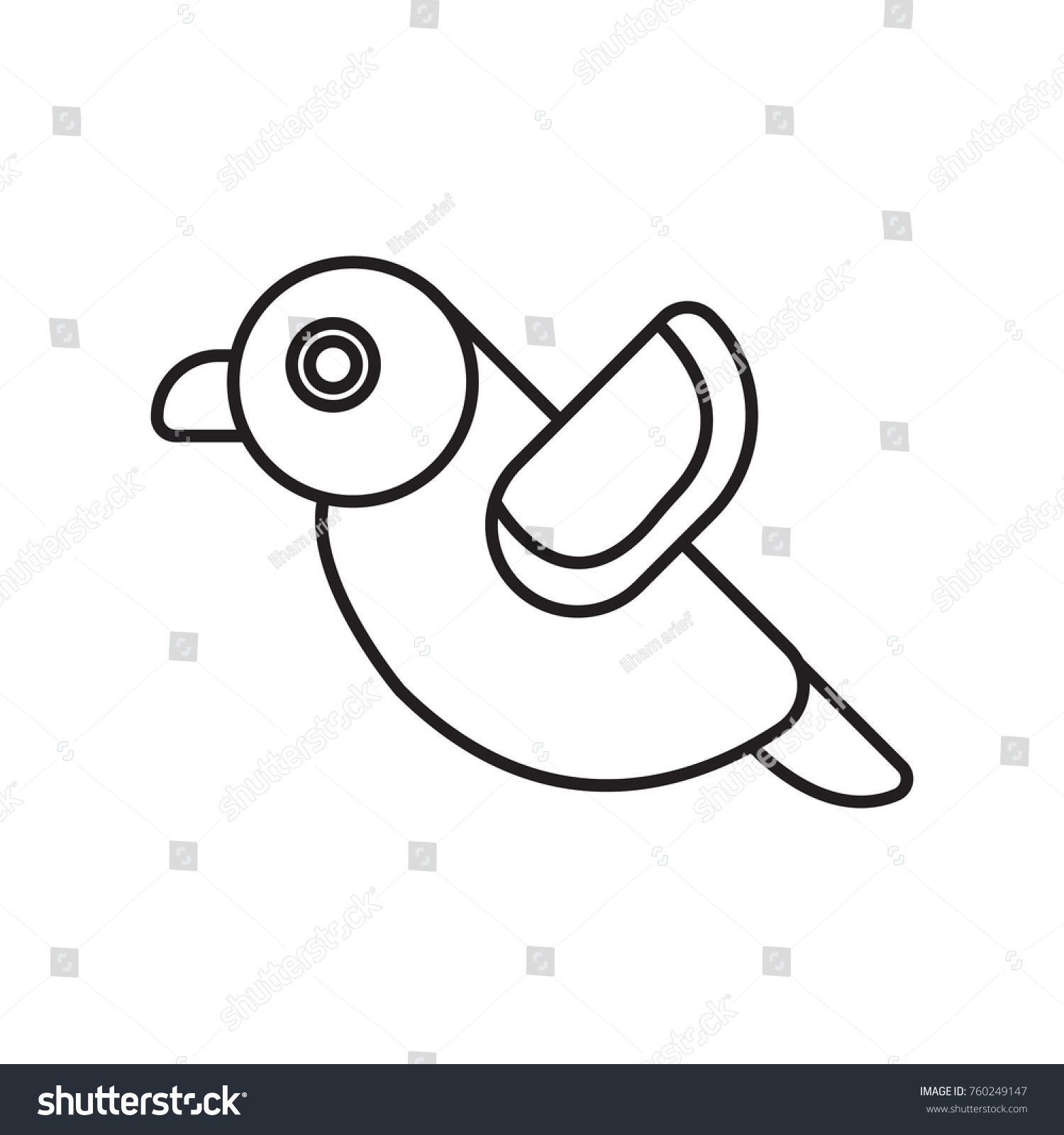 Parakeet Icon Outline Stock Vector (Royalty Free) 760249147
