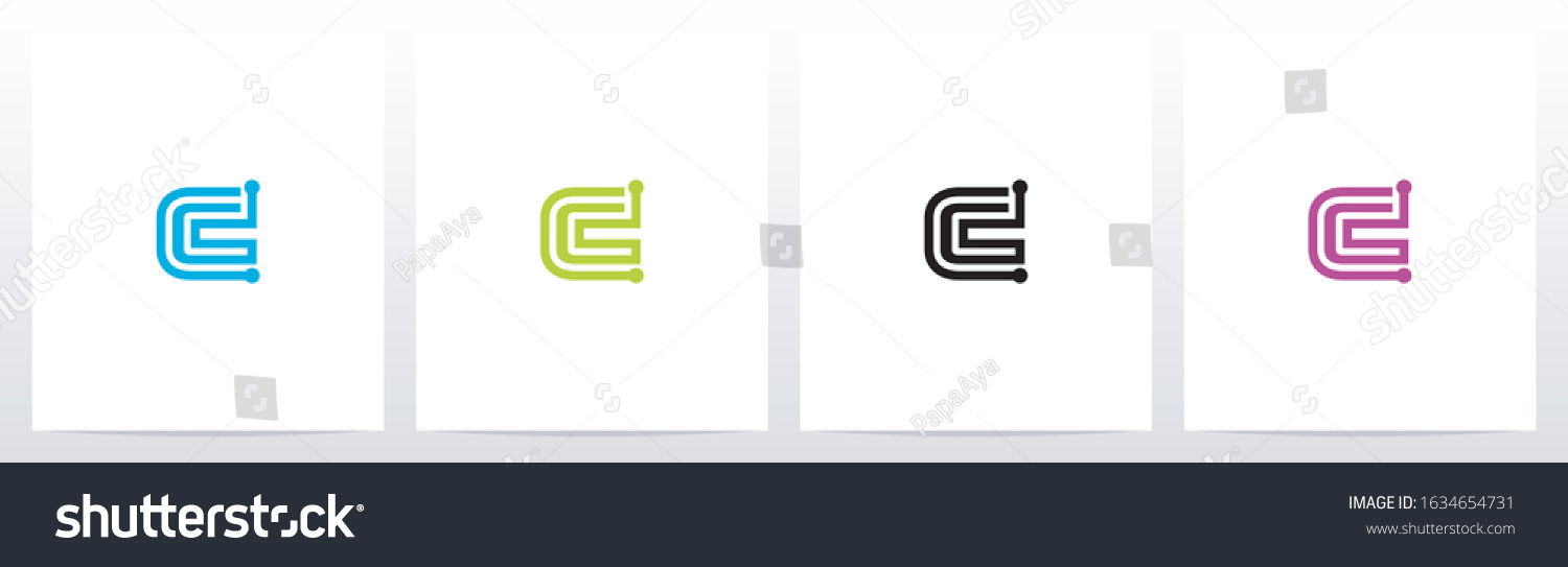 Parallel Lines Nodes Formed Letter Logo Stock Vector (Royalty Free ...