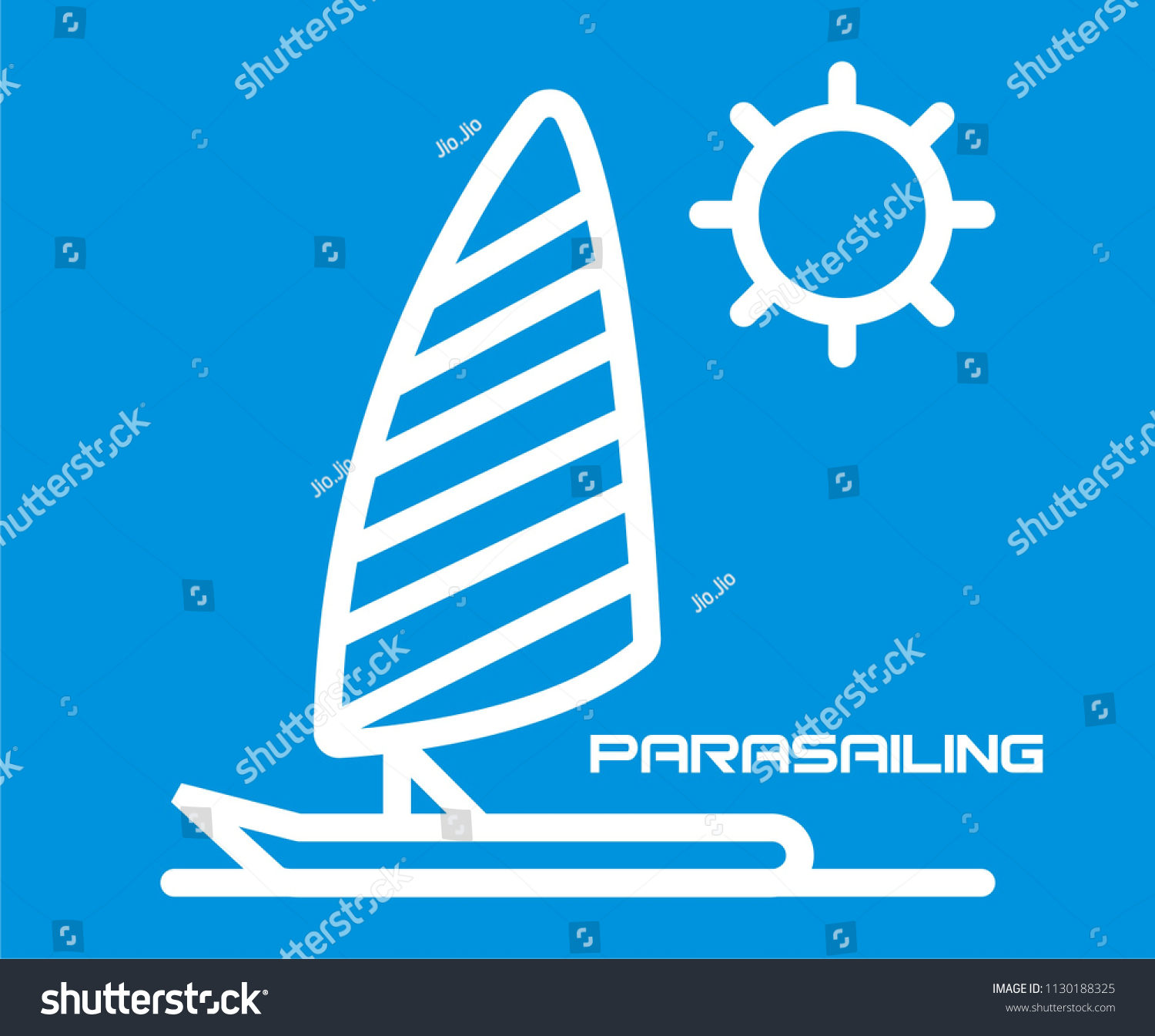 Parasailing Vector Icon Stock Vector (Royalty Free) 1130188325 ...