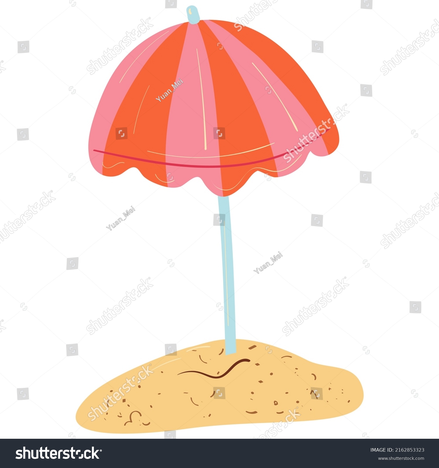 Parasol Vector Flat Cartoon Illustration Stock Vector (Royalty Free ...