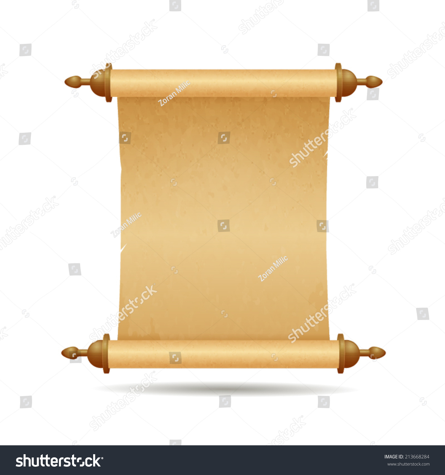 Parchment Scroll Vector Illustration Isolated On Stock Vector (Royalty ...