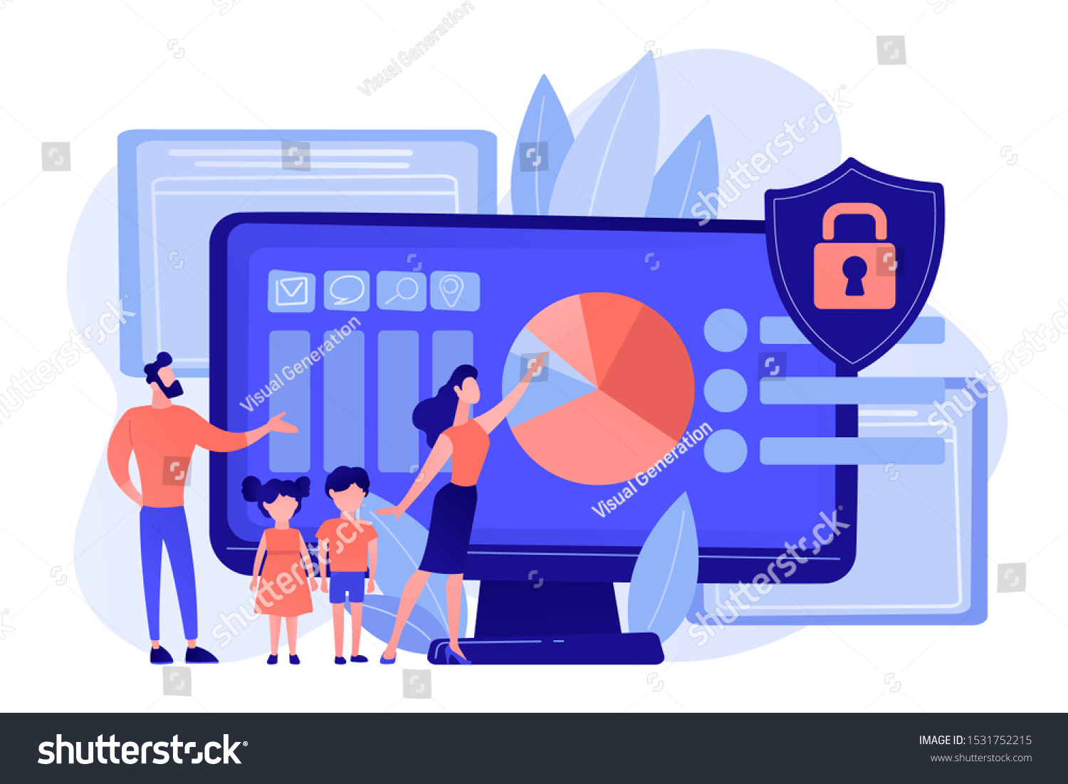 Parents Children Using Content Control Software Stock Vector (Royalty ...