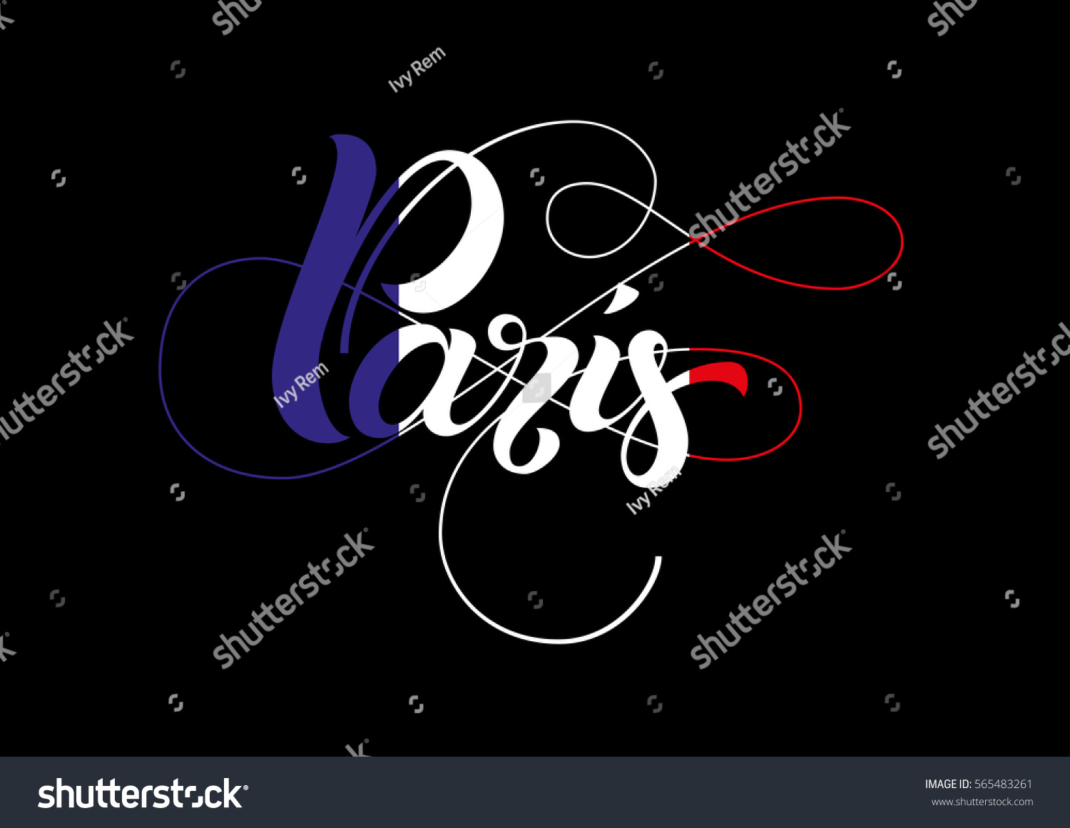 Paris Calligraphy Sign Stock Vector (Royalty Free) 565483261 | Shutterstock