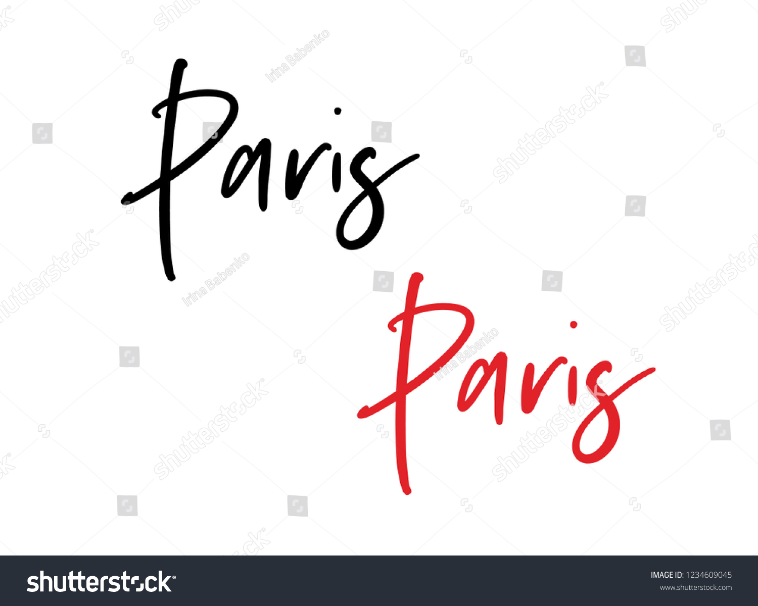 Paris Calligraphy Vector Quote Stock Vector (Royalty Free) 1234609045