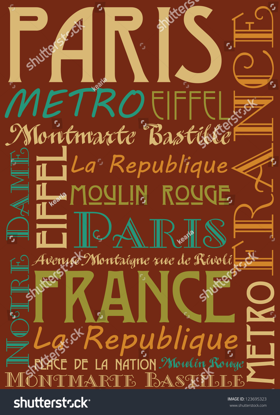 Paris Card Design Vector Illustration Stock Vector (Royalty Free) 123695323
