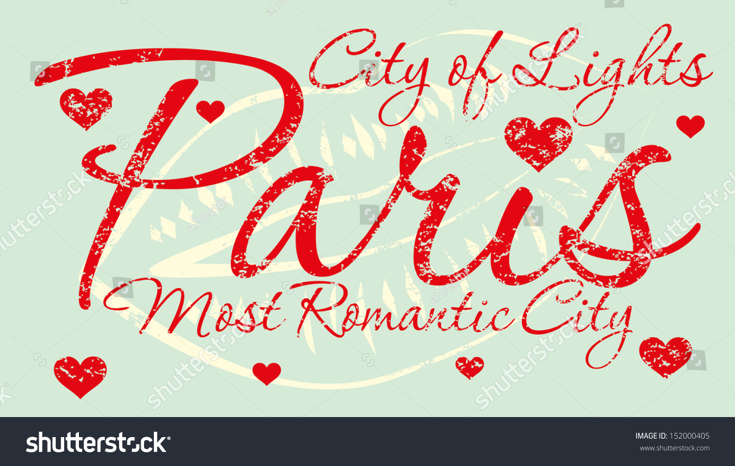 Paris City Slogan Vector Art: vector de stock (libre de regalías ...