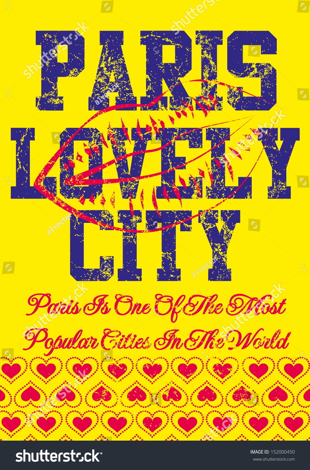 Paris City Slogan Vector Art Stock Vector (Royalty Free) 152000450