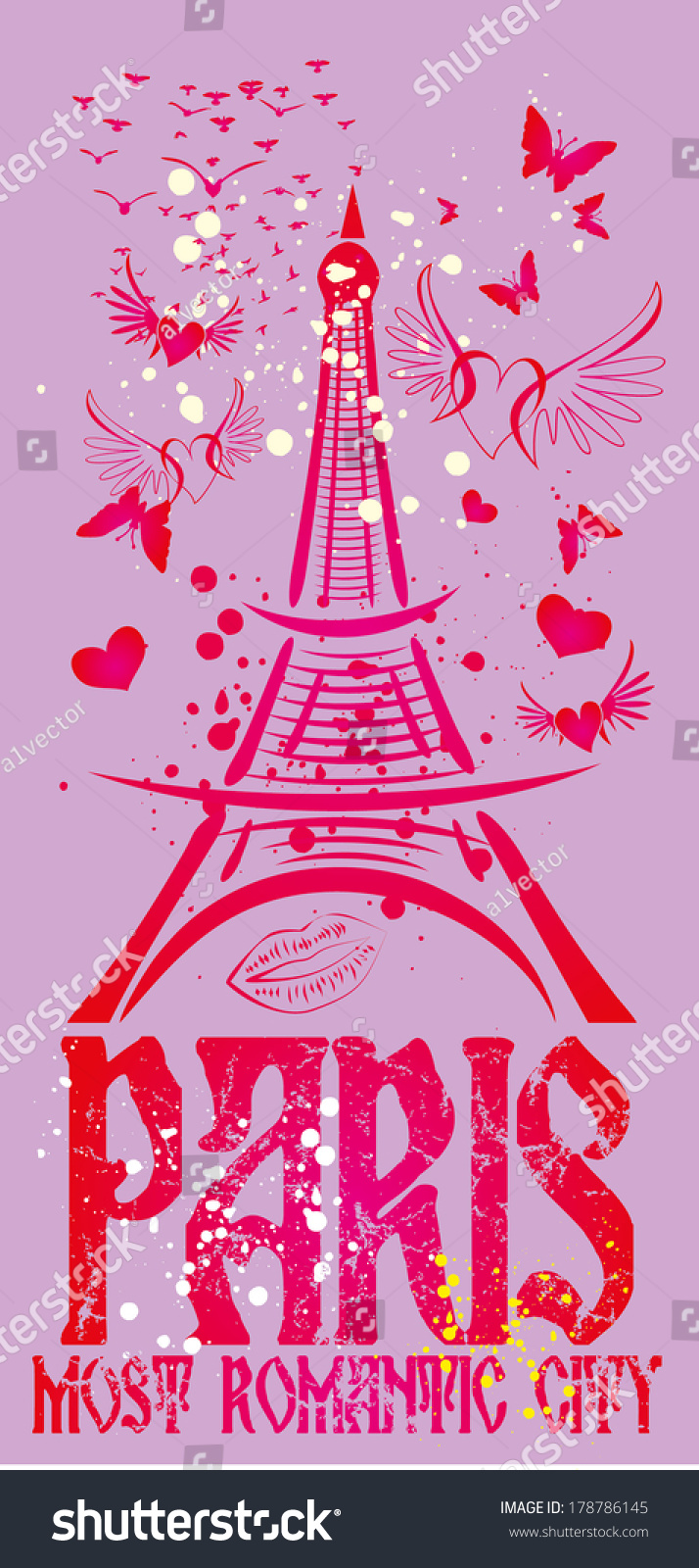Paris City Slogan Vector Art: เวกเตอร์สต็อก (ปลอดค่าลิขสิทธิ์ ...