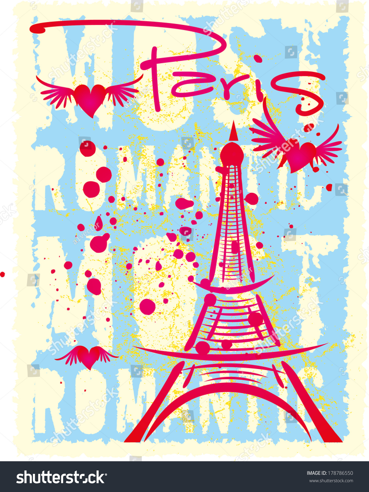 Paris City Slogan Vector Art Stock Vector (Royalty Free) 178786550
