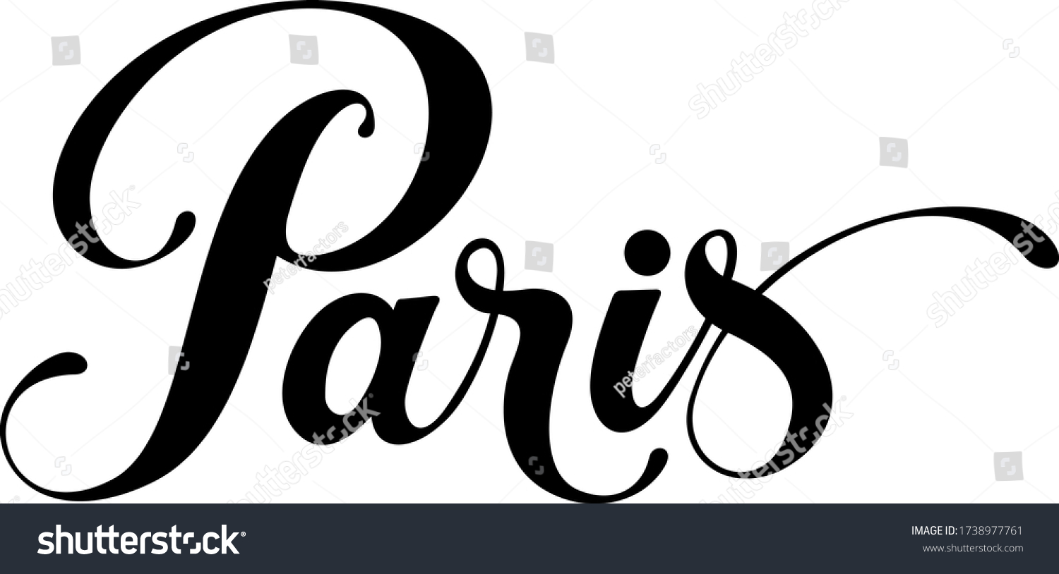 Paris Custom Calligraphy Text Stock Vector (Royalty Free) 1738977761 ...