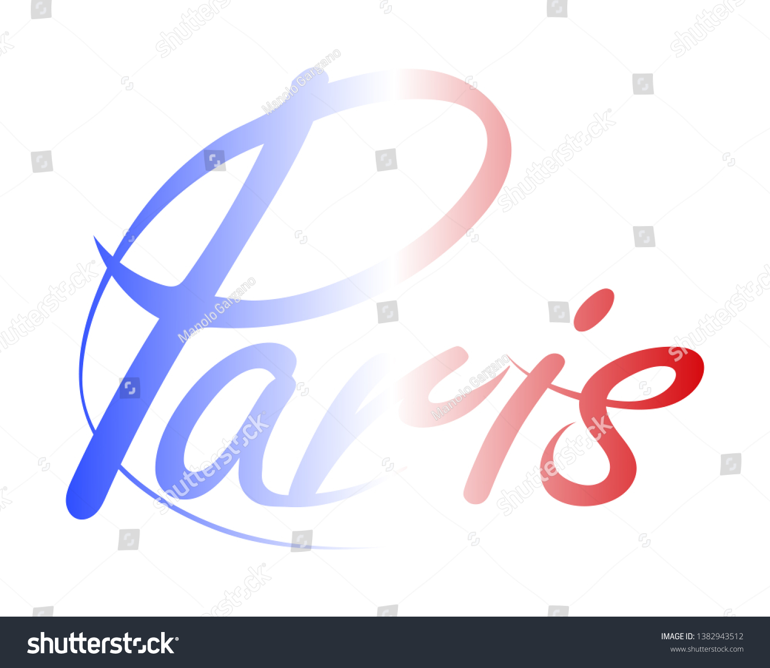 Paris France Script Logo Vector: vector de stock (libre de regalías ...