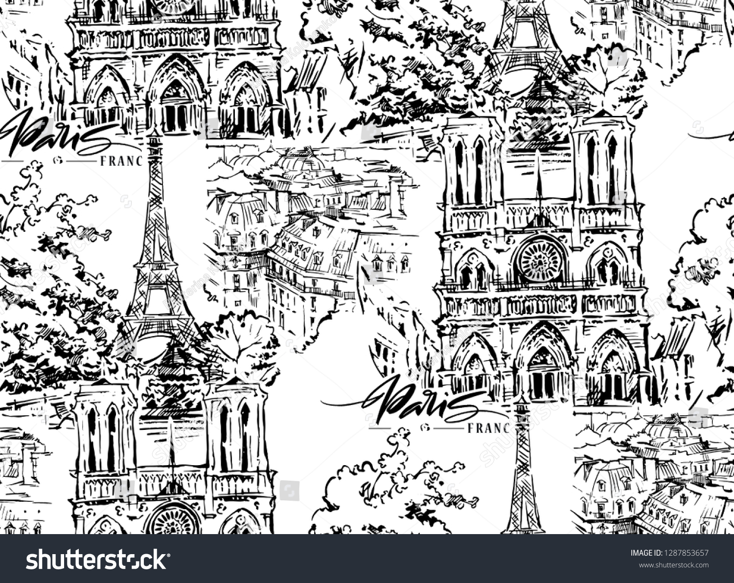 Paris Illustration Vector Artwork Isolated On Stock Vector (Royalty ...