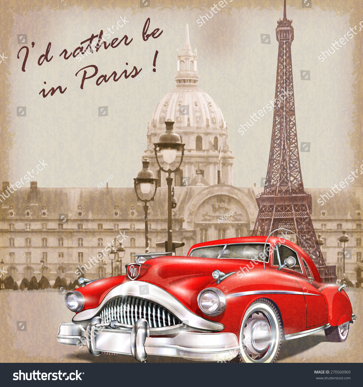 Paris Retro Poster Stock Vector (Royalty Free) 270560969 | Shutterstock