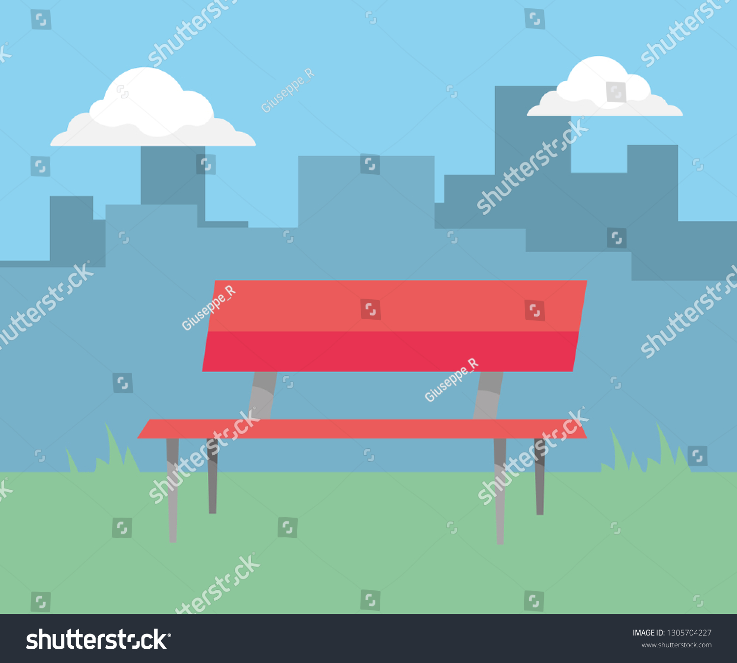 Park Bench Cartoon Stock Vector (Royalty Free) 1305704227 | Shutterstock