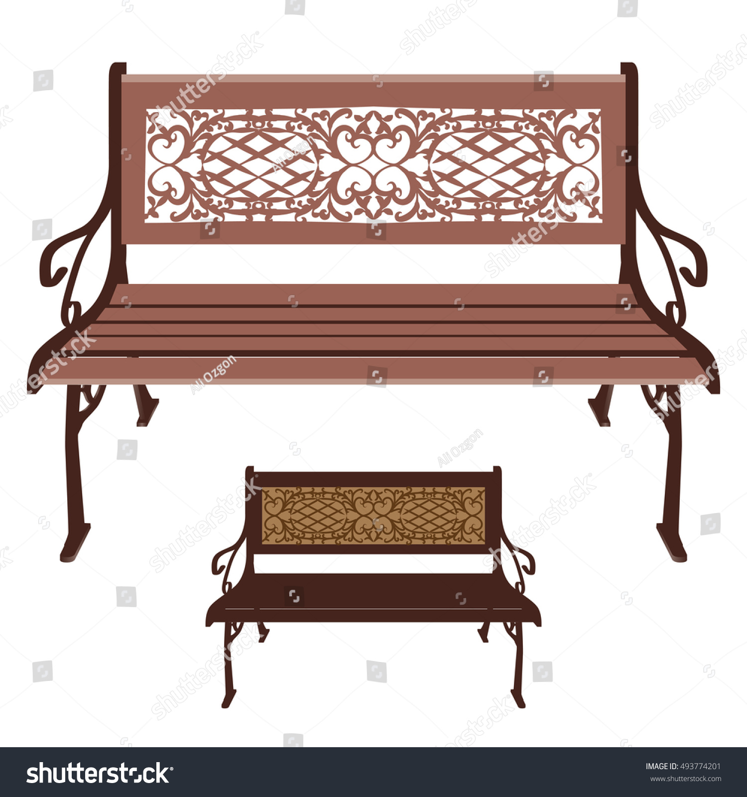 Park Bench Vector Stock Vector (Royalty Free) 493774201 | Shutterstock