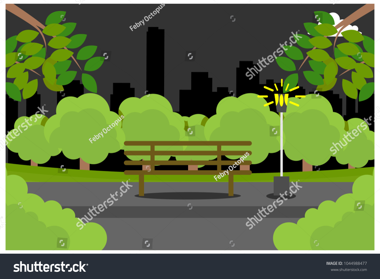 Park Bench Vector Illustration: vector de stock (libre de regalías ...
