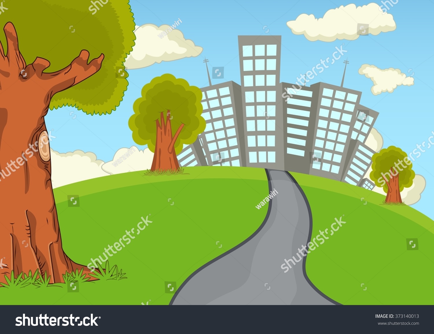 Park Cartoon Vector Illustration Stock Vector (Royalty Free) 373140013 ...