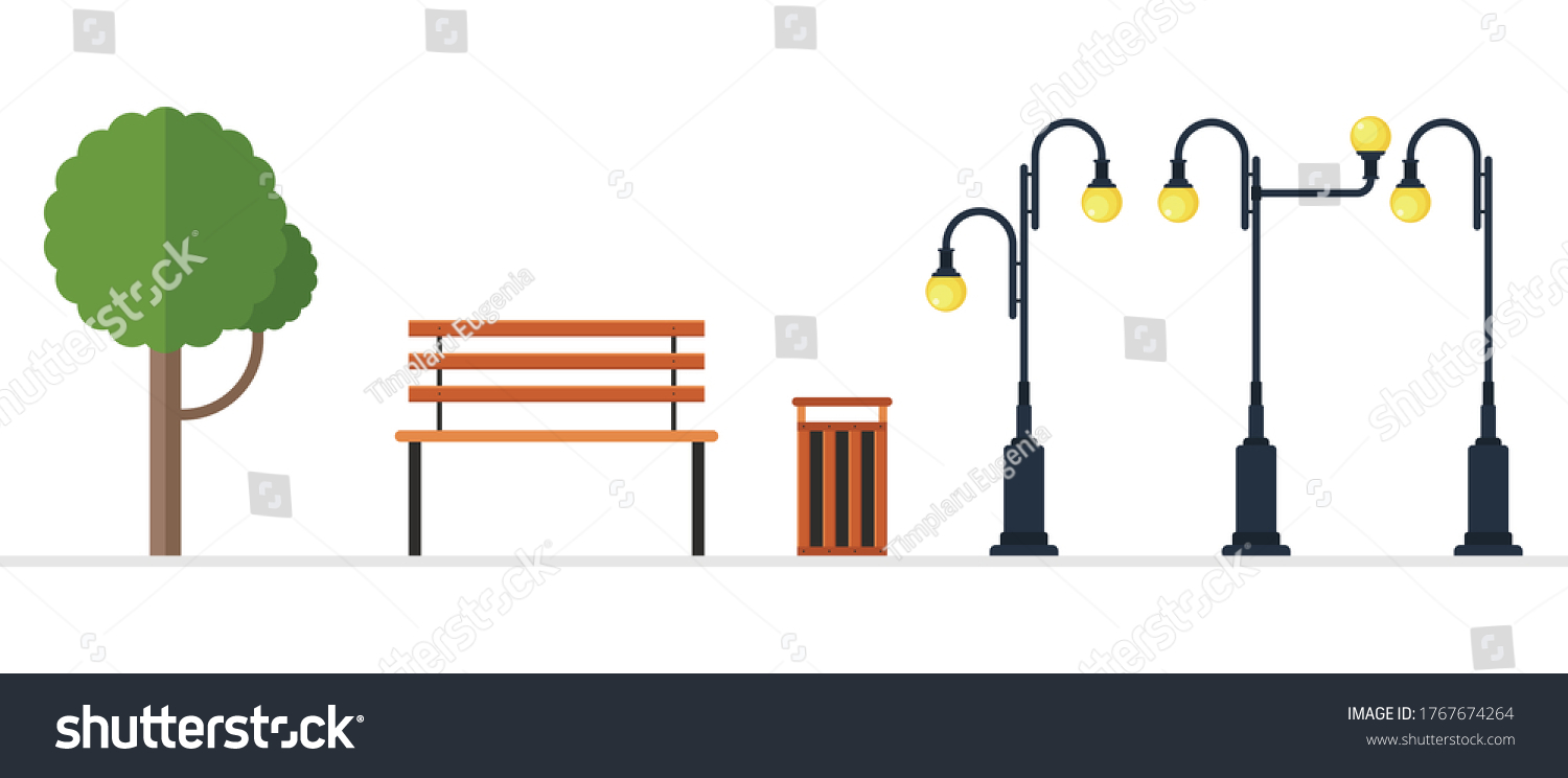 Park Elements Vector Illustration Isolated On Stock Vector (Royalty ...