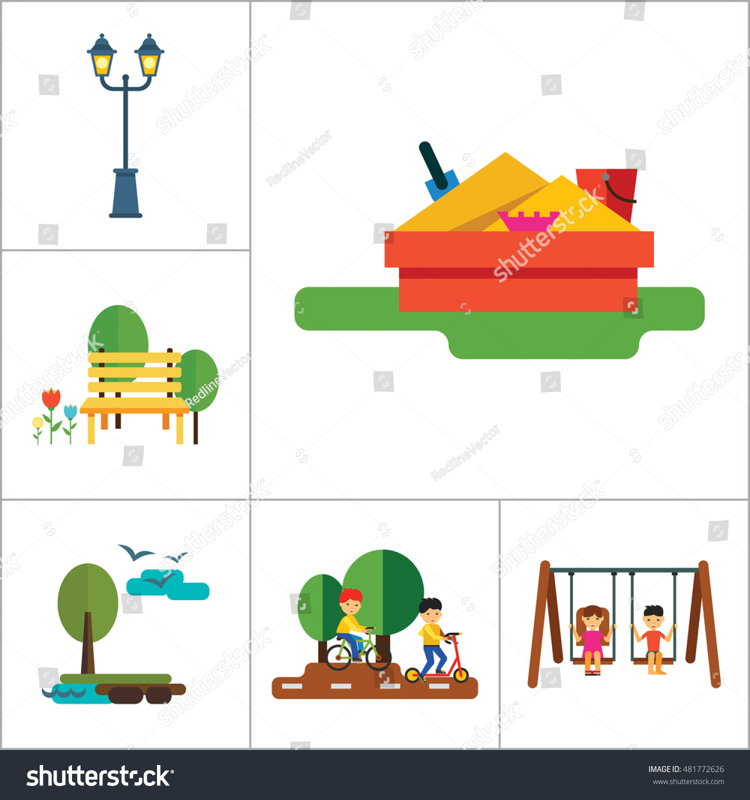 Park Icon Set Stock Vector (Royalty Free) 481772626 | Shutterstock