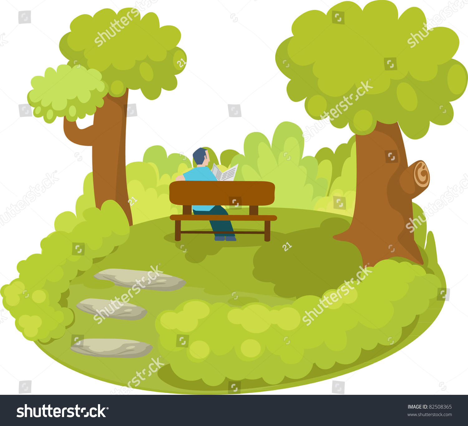 Park Small Cartoon Stock Vector 82508365 - Shutterstock