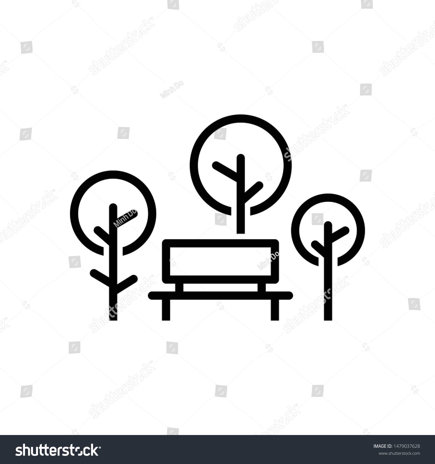 Park Vector Graphics Outline Icon Stock Vector (Royalty Free ...